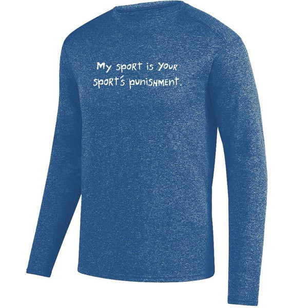 Men's Heathersoft Tech Long Sleeve Crew - "My Sport Is Your Sport's Pu ...