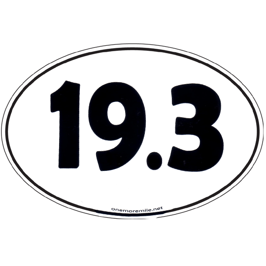 Large Oval Sticker "19.3" - One More Mile
