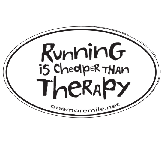 Car Magnet "Running Is Cheaper Than Therapy" - One More Mile